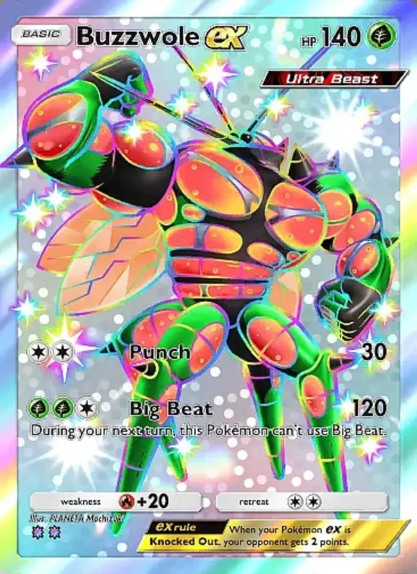 Buzzwole ex Pokemon TCG Card - Crimson Blaze - TCGdex